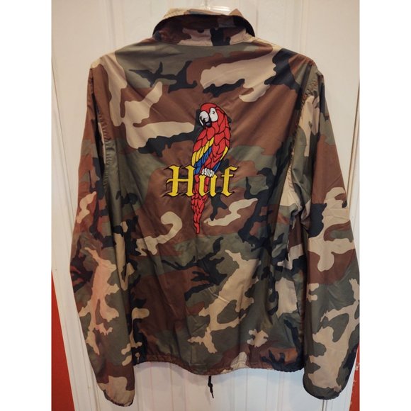 HUF | Jackets & Coats | Huf Camo Windbreaker Jacket M Parrot Mens ...